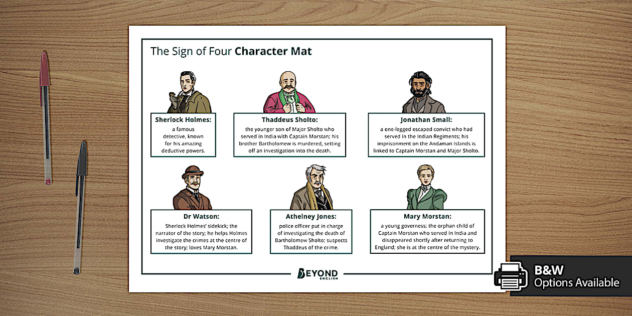 The Sign of Four Character Desk Mat | 19th-Century Novel