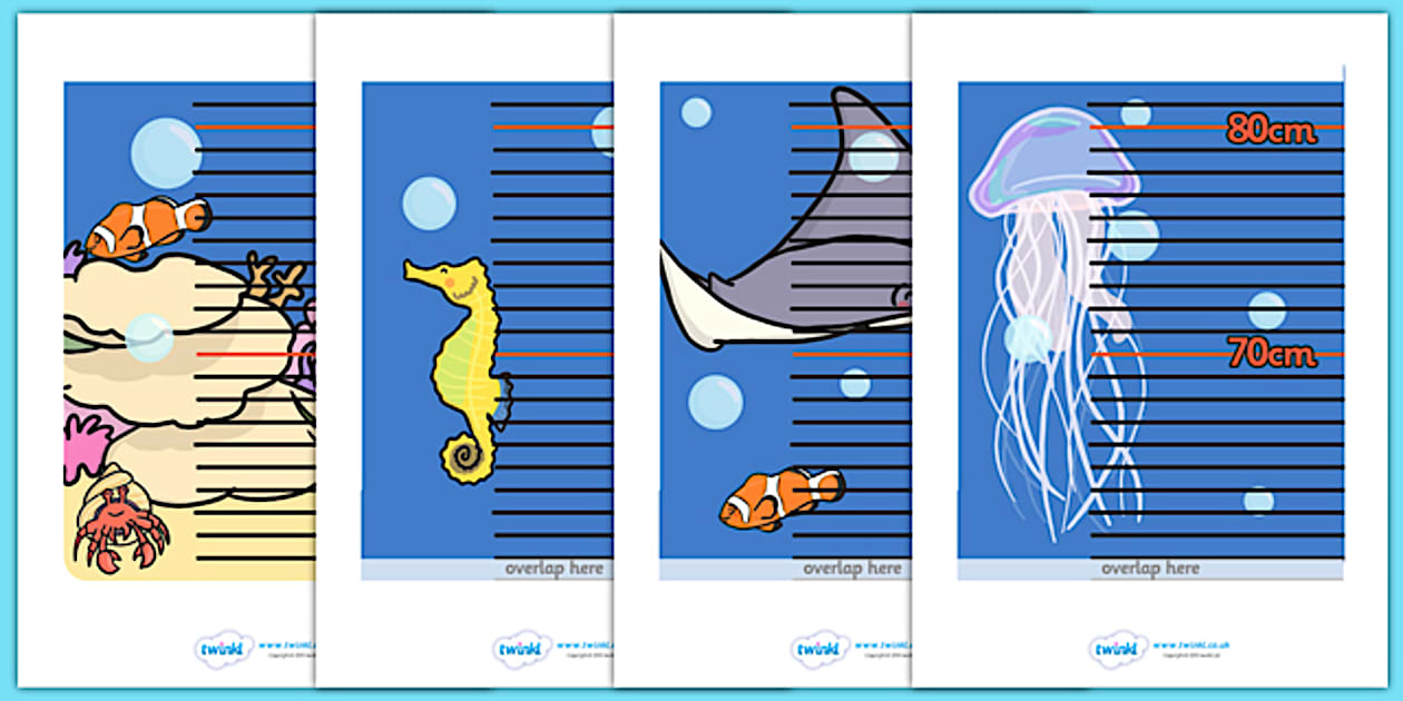 👉 Under The Sea Themed Height Chart - Twinkl