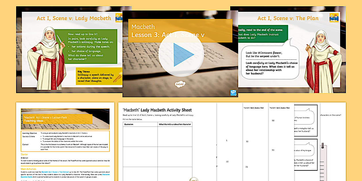 Macbeth Lesson 3: Act I, Scene V (teacher made) - Twinkl