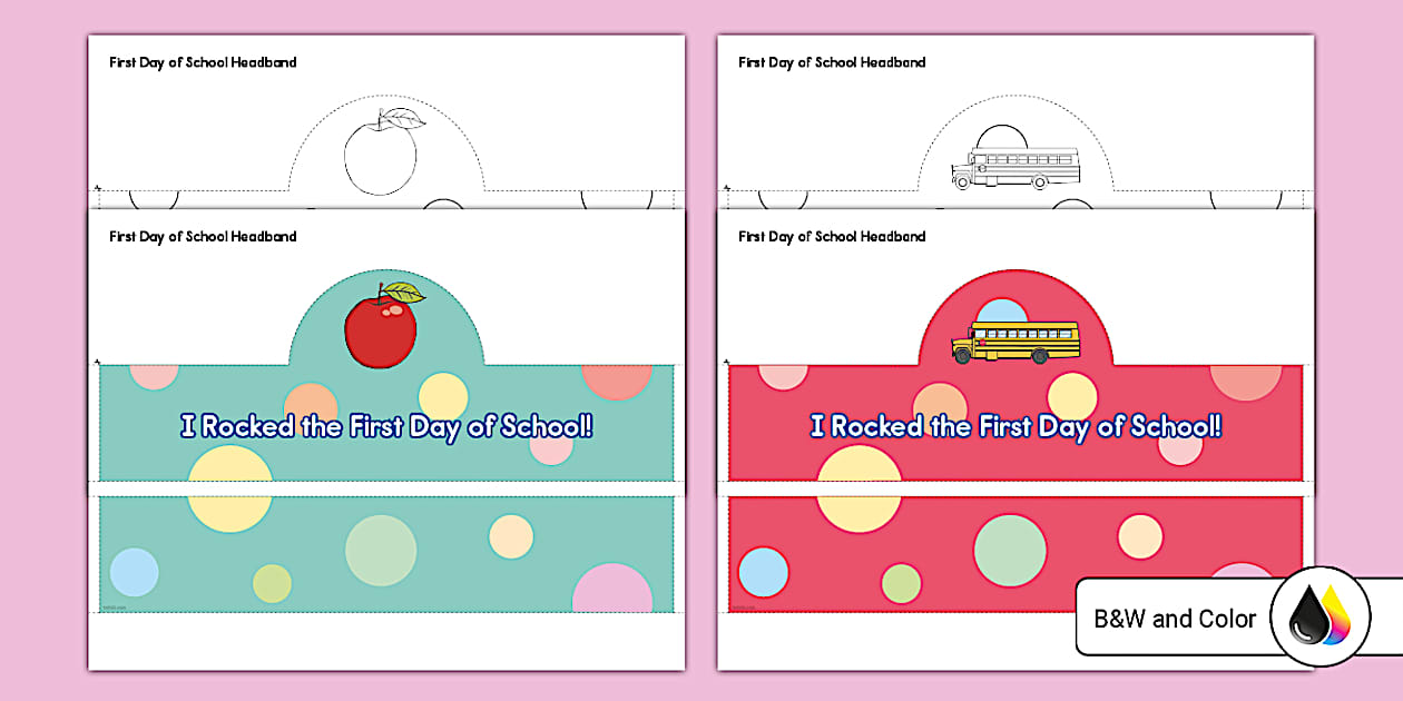 First Day of School Role Play Headbands (teacher made)