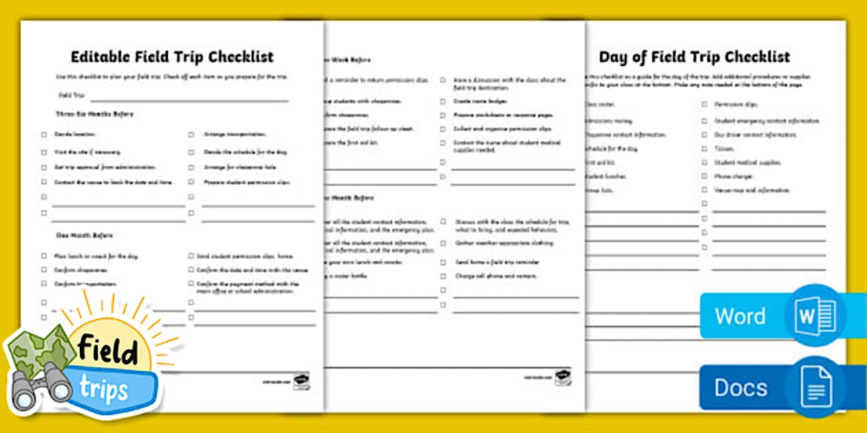 Field Trip Checklist | Teaching Resource | Twinkl USA