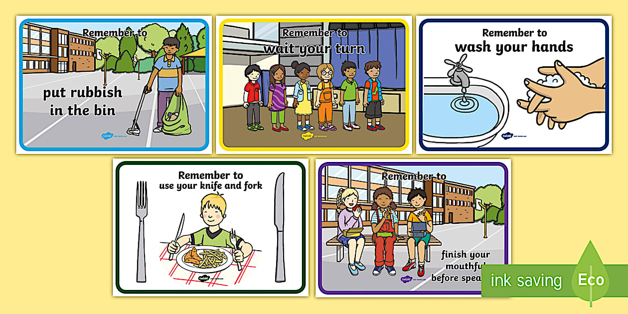 👉 Lunchtime Rules Display Posters (teacher made) - Twinkl