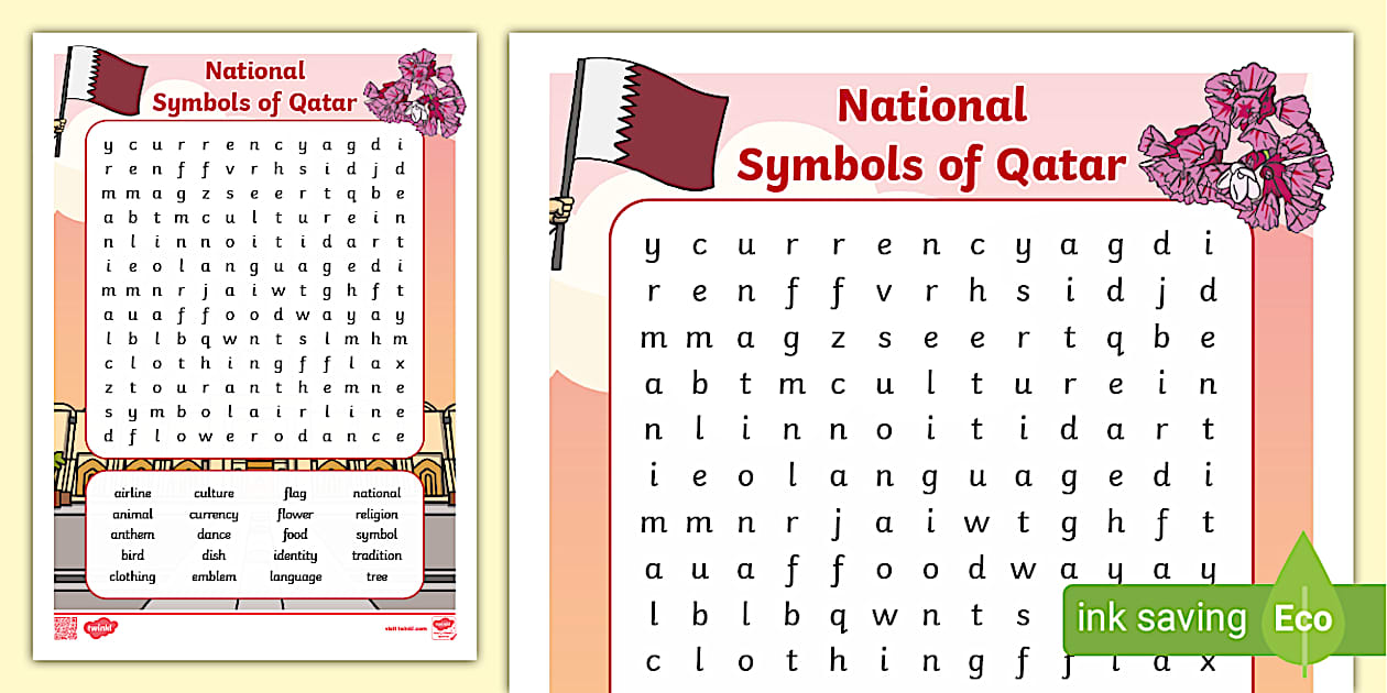 National Symbols of Qatar Word Search - Twinkl