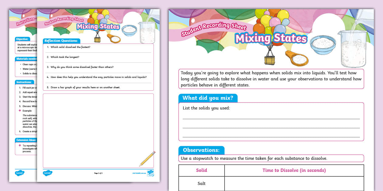STEM Outdoors: Mixing States (teacher made) - Twinkl