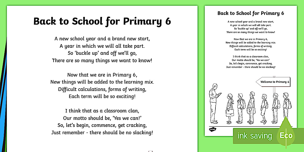 Back To School Poem To Spark Excitement And Wonder - Twinkl