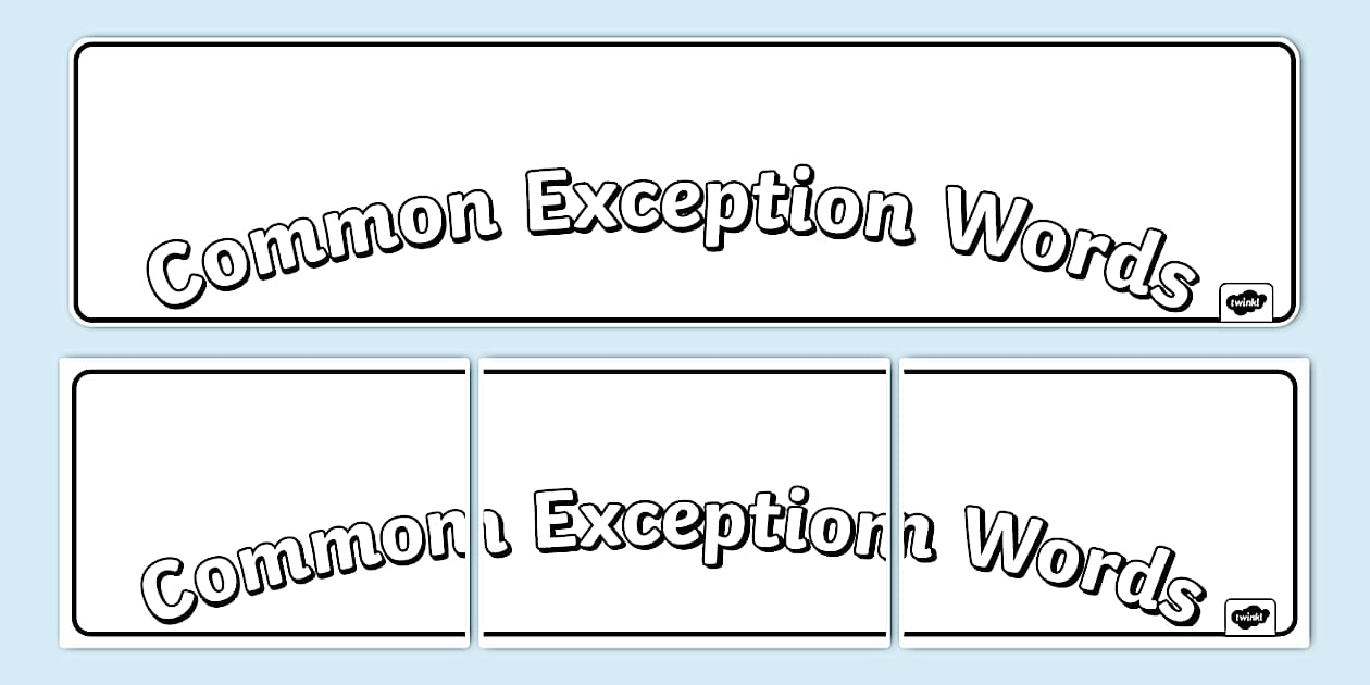 Common Exception Words Collaborative Drawing Display Banner