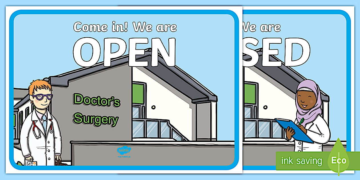 The Doctors' Surgery Aistear Open/Closed Display Sign