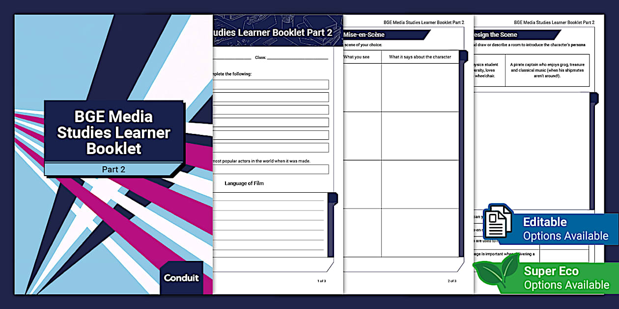 BGE Media Studies Unit Part 2 Learner Booklet (teacher made)
