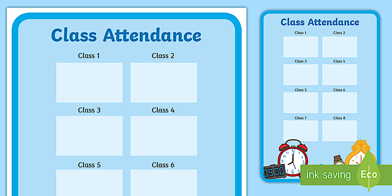 Editable School Attendance Percentage Chart/Display Poster