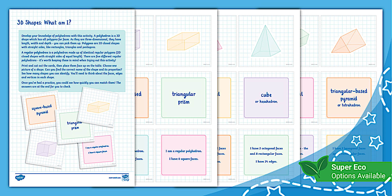 👉 3D Shapes: What am I? (Ages 9 - 11) (teacher made)