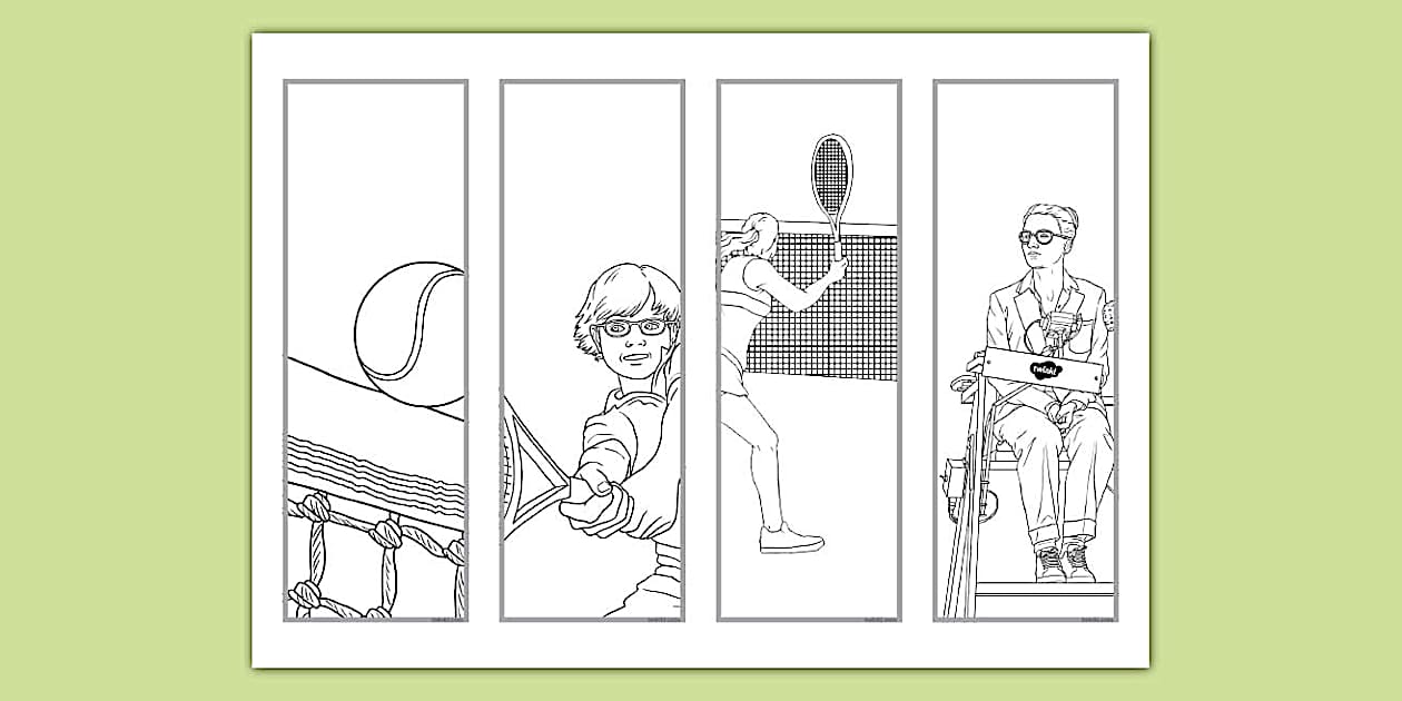 Tennis Colouring Bookmarks (Teacher-Made) - Twinkl