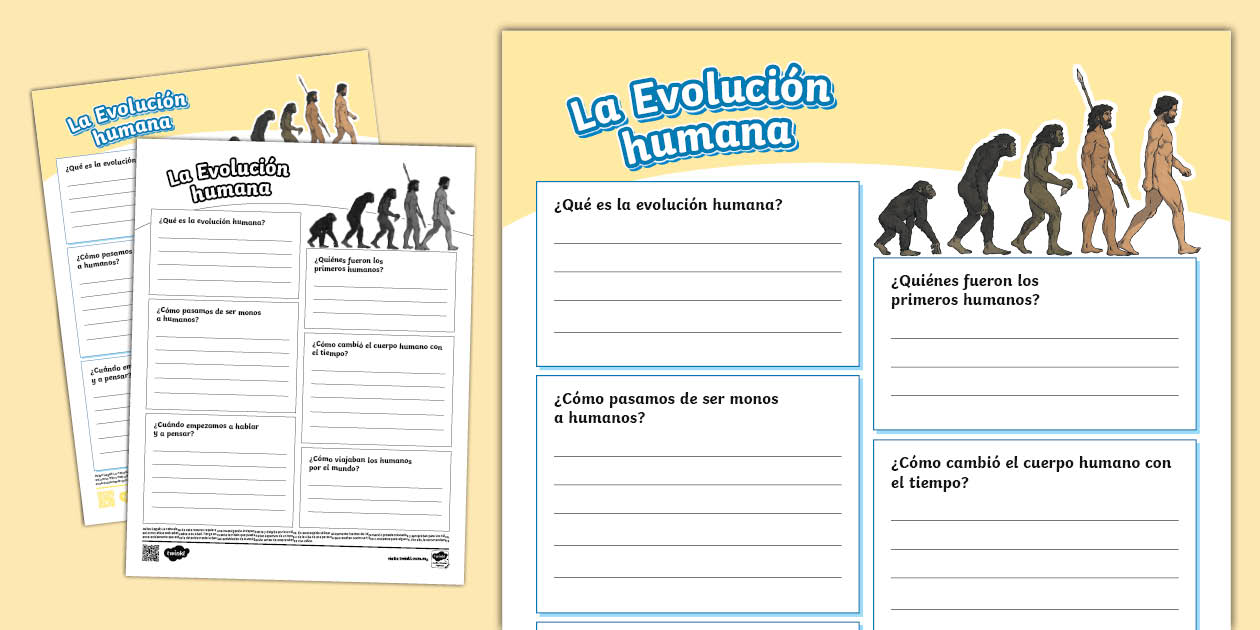 Ficha de investigación: La Evolución humana - Twinkl