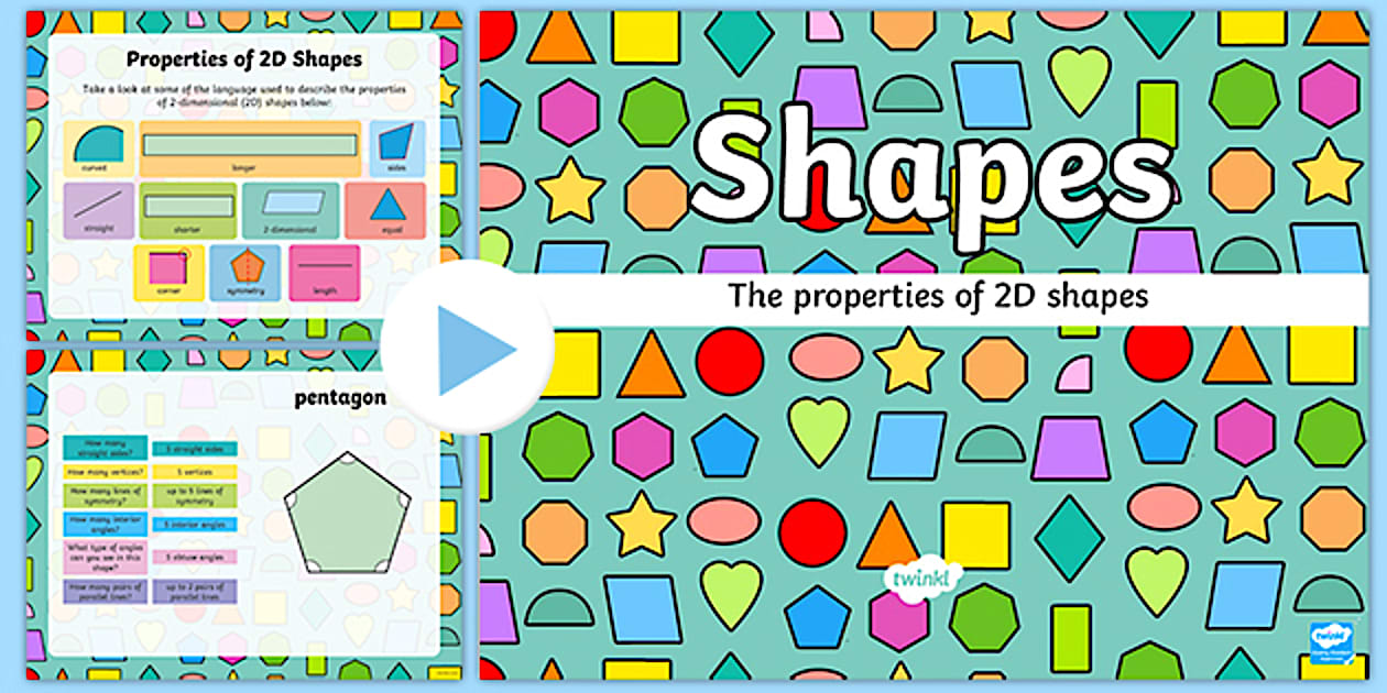 Properties of 2D Shapes PowerPoint - Geometry KS1 Maths