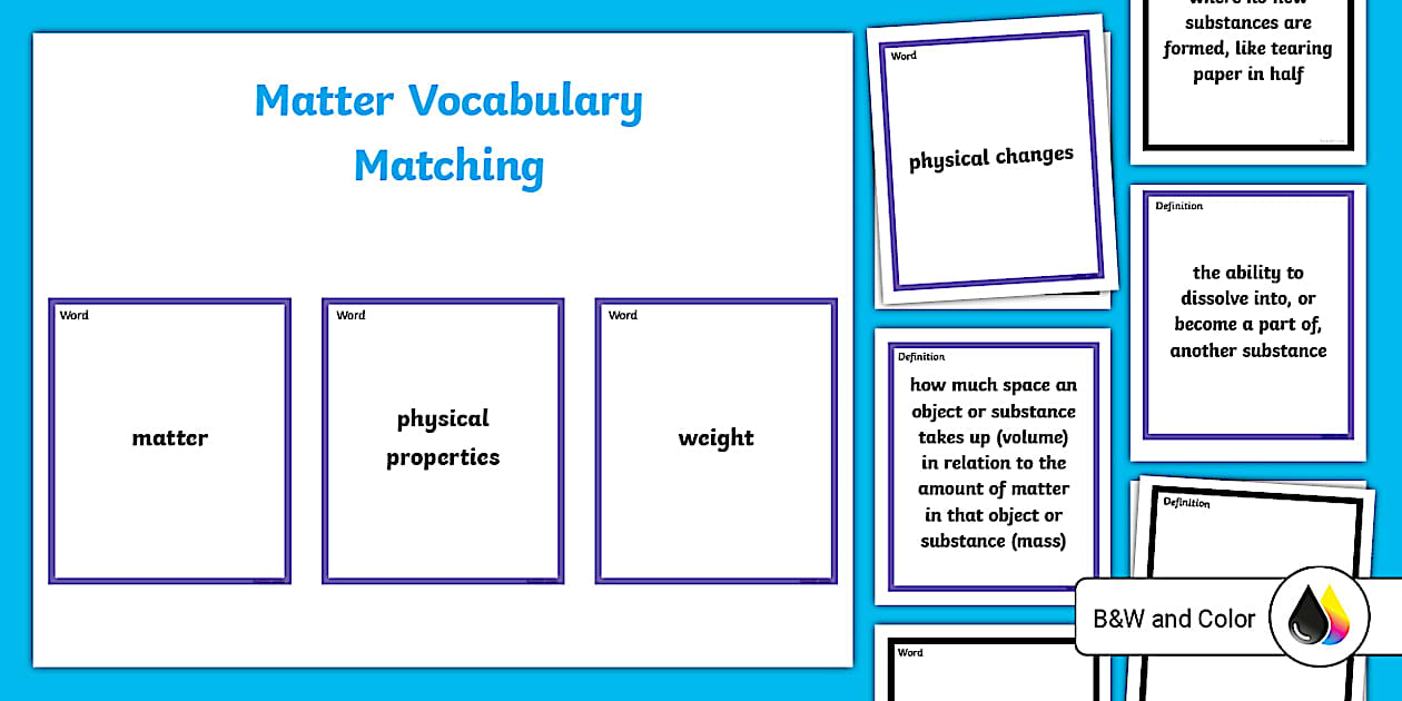 Matter Concentration Matching Game - Twinkl