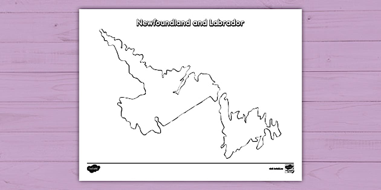 Newfoundland and Labrador Map Outline I Colouring Sheet