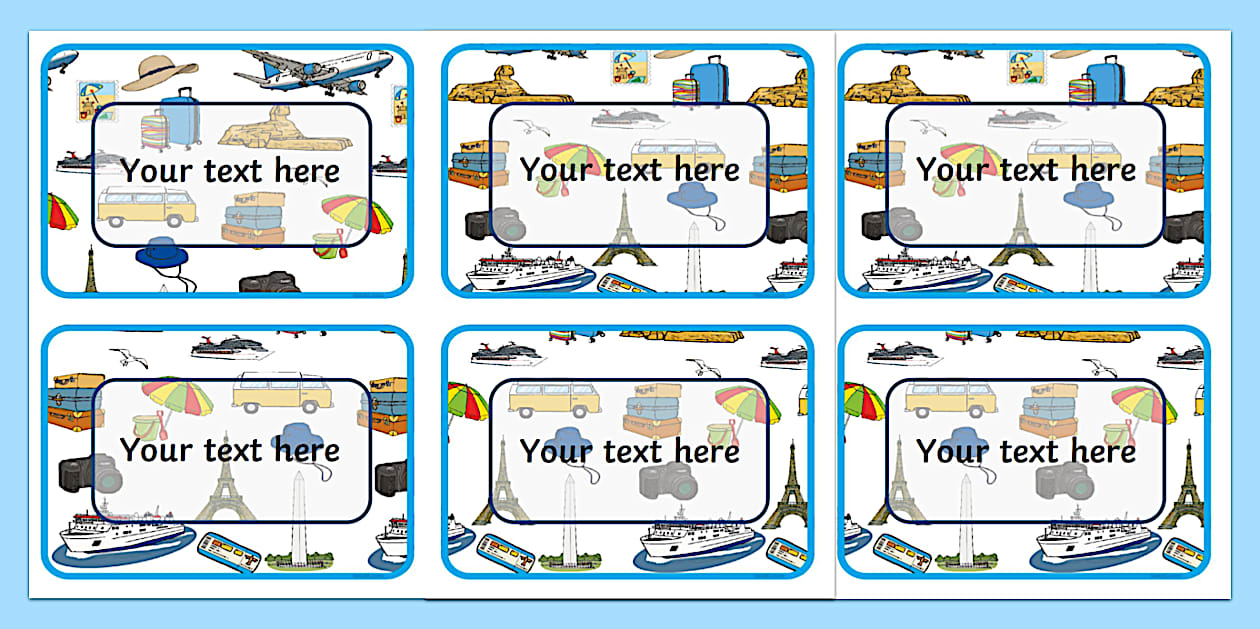 Travel-Themed Drawer Labels - Twinkl