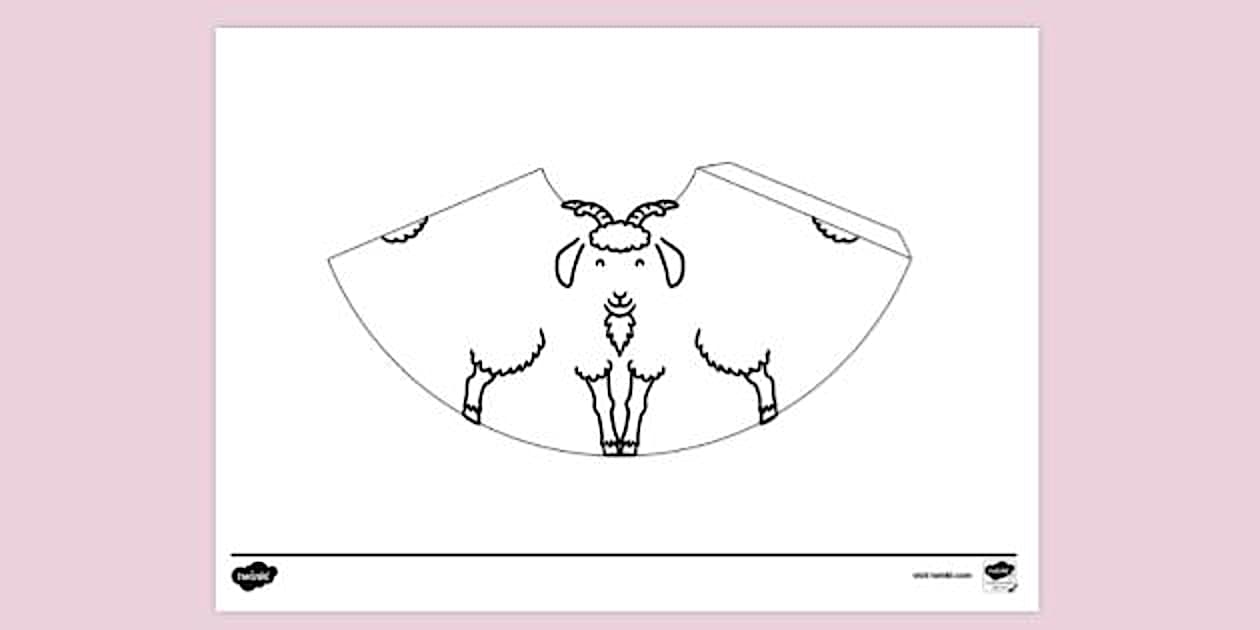 Small Billy Goat Cone Character Colouring | Colouring Sheets