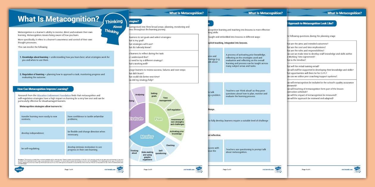 Metacognition Guidance for Effective Classroom Strategies