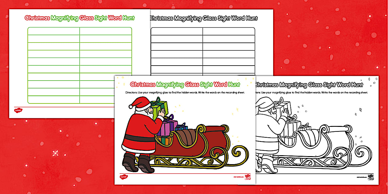 Christmas Sight Words Magnifying Glass Activity | Literacy