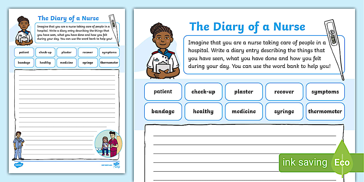 Diary of a Nurse Writing Frame (Teacher-Made) - Twinkl