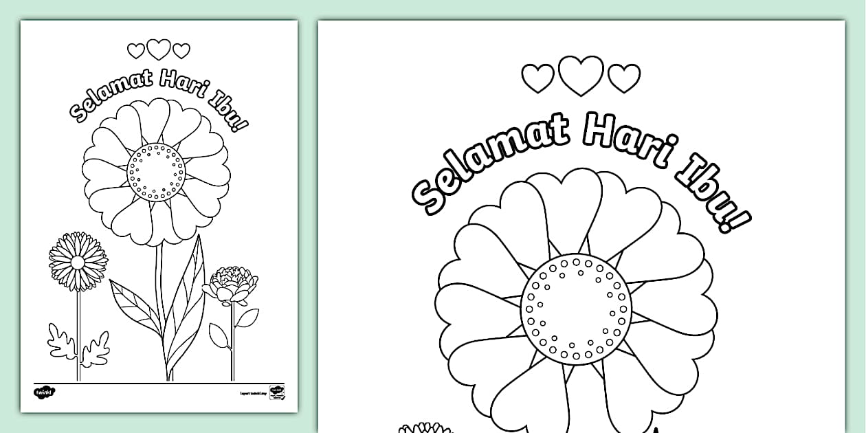 Lembaran Mewarna Selamat Hari Ibu (teacher made) - Twinkl