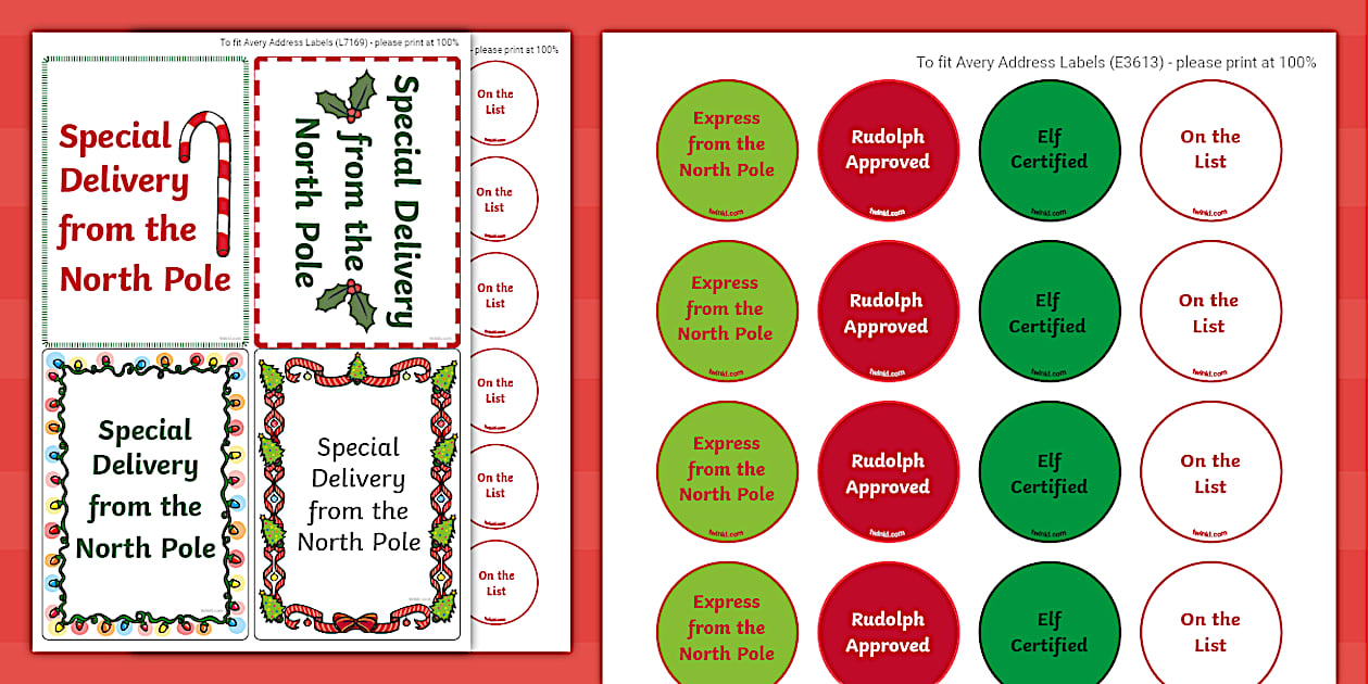 Christmas North Pole Labels - Twinkl