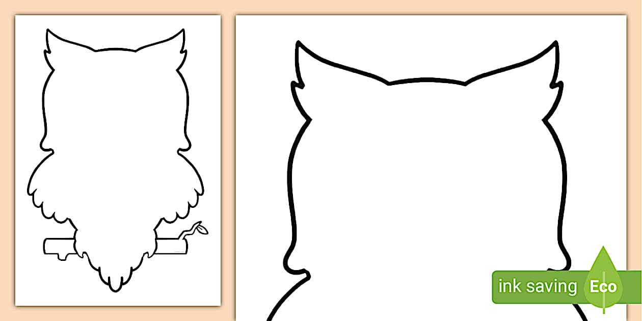 Owl Outline (Teacher-Made) - Twinkl