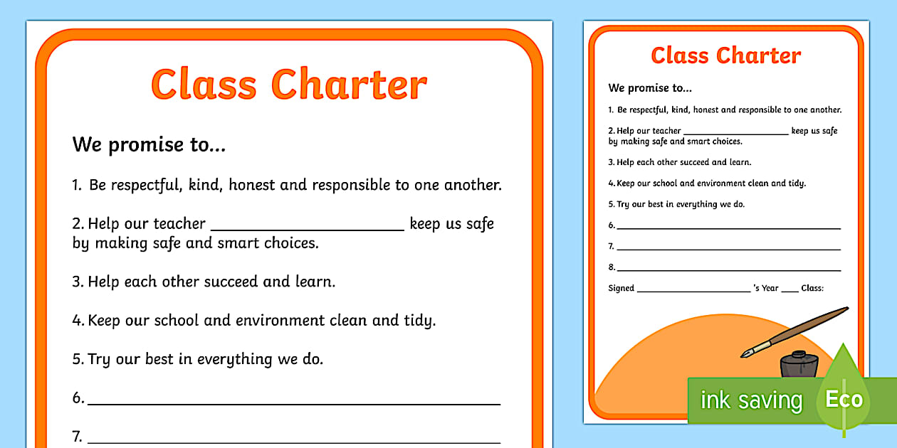 Class Charter Display Poster (Teacher-Made) - Twinkl
