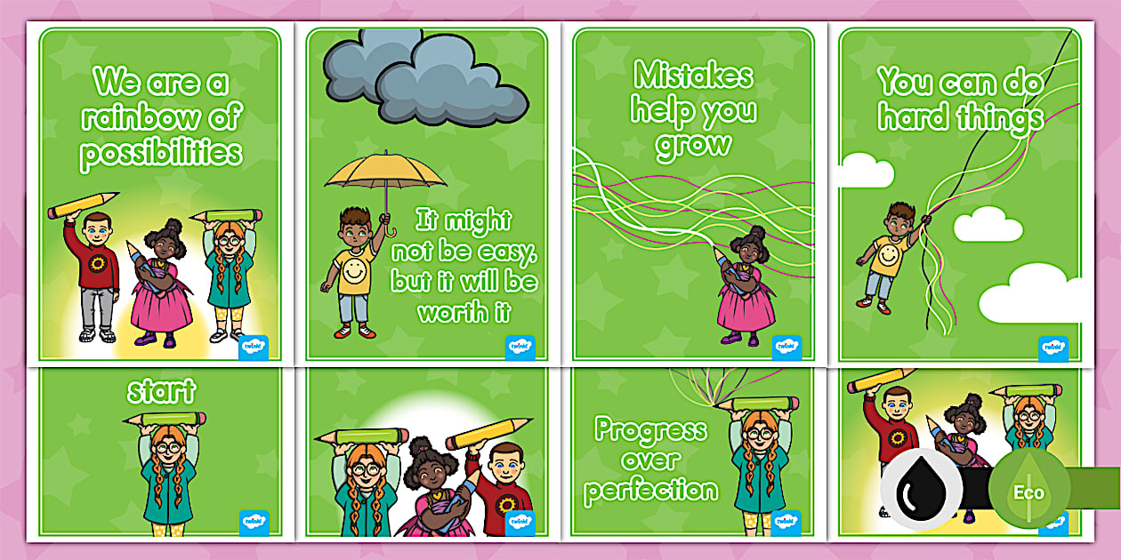 Back to Schol Growth Mindset Posters (teacher made) - Twinkl