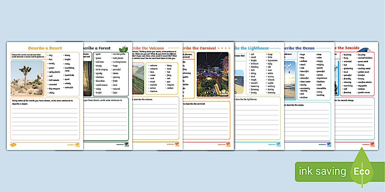 Describe the Setting Worksheet Pack (teacher made) - Twinkl