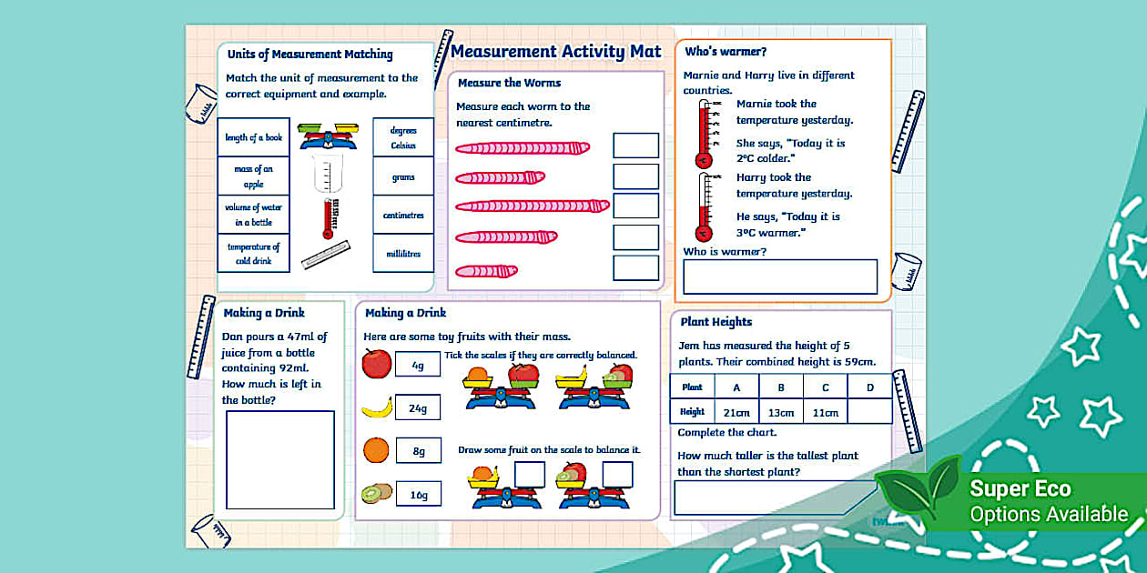 Measurement Activity Mat (Ages 7 - 8)