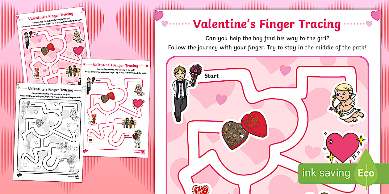 Valentine's Day Finger Tracing Activity (teacher made)