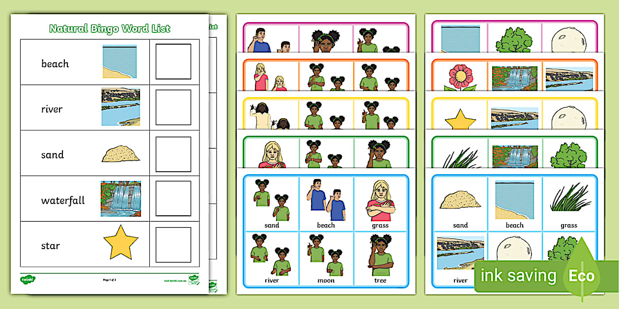Auslan Natural Bingo (teacher made) - Twinkl