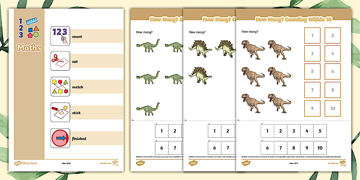 👉 SEND Structured Steps Dinosaur 'How Many?' Counting Within 10