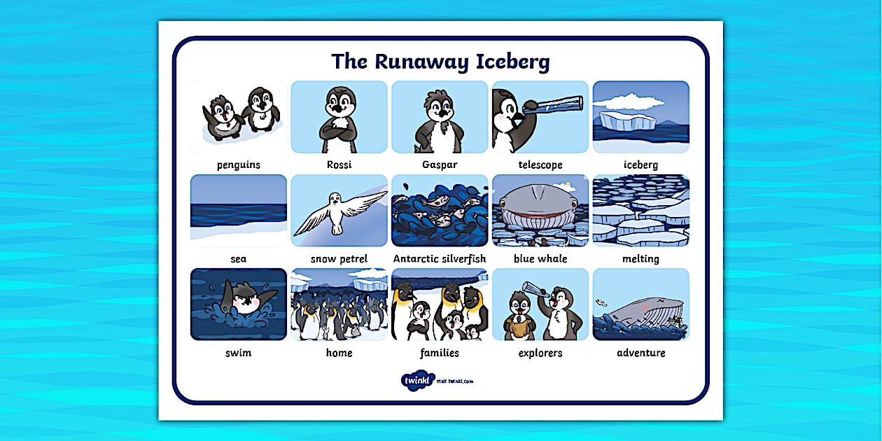 The Runaway Iceberg Word Mat - Twinkl