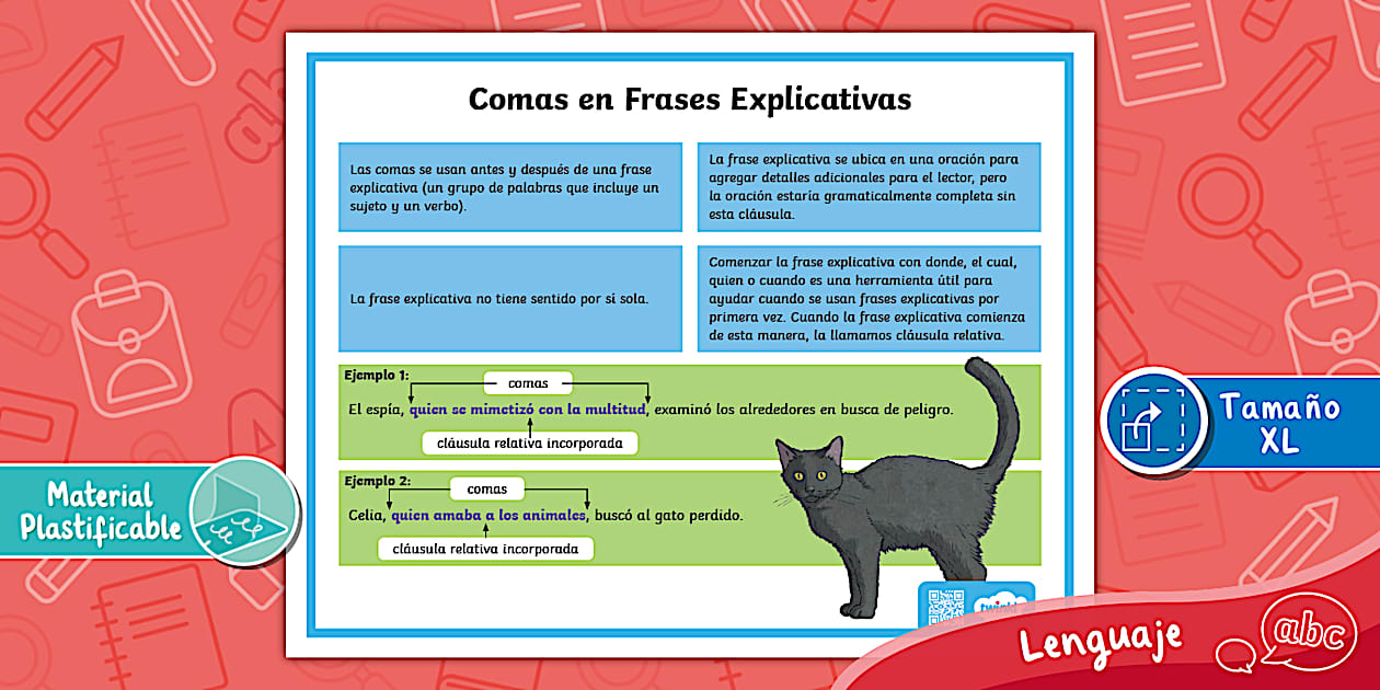 Póster XL | Comas Explicativas | Lenguaje y Comunicación