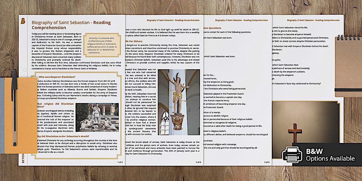 Biography of Saint Sebastian - Reading Comprehension