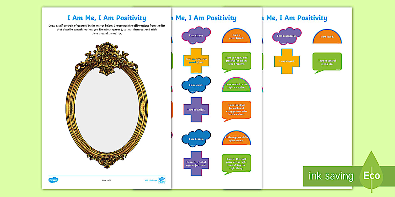 Self-Esteem Mirror Activity - Wellbeing | Twinkl - Twinkl