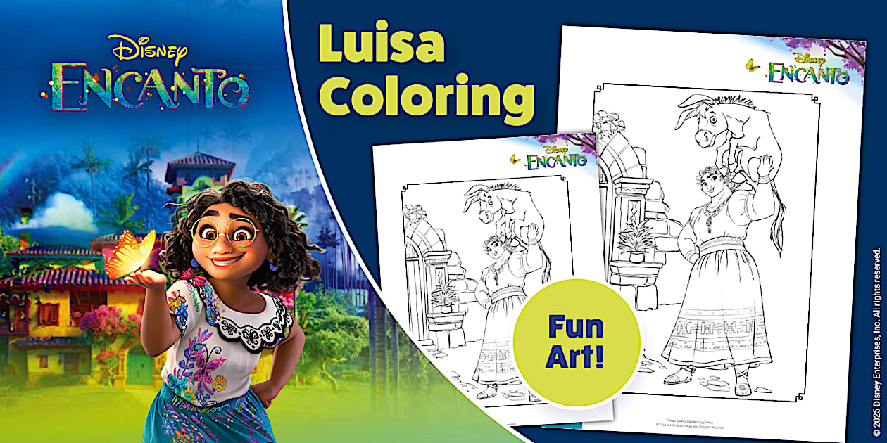 Encanto: Luisa Coloring Page (Teacher-Made) - Twinkl