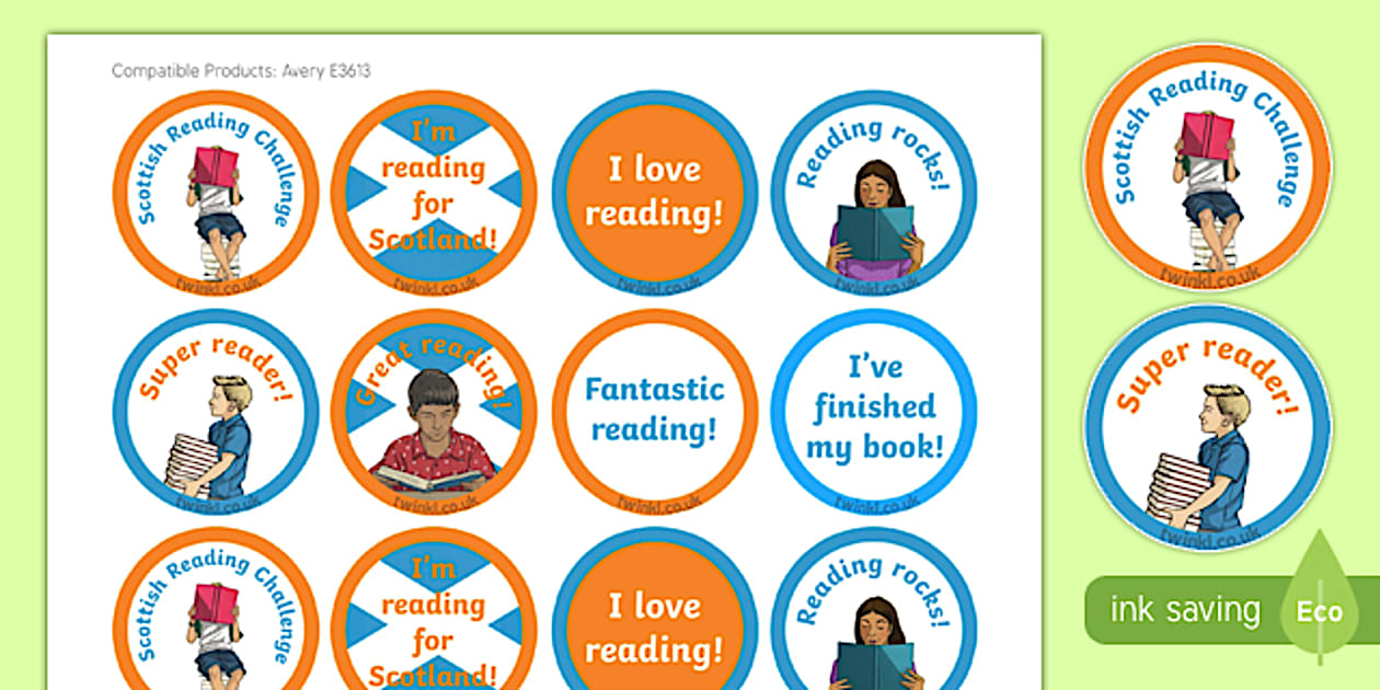 Editable Scottish Reading Challenge Stickers (teacher made)