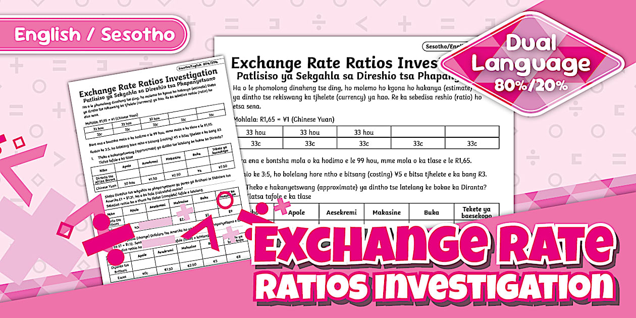 Grade4 - Term3 - Exchange Rate Ratios Investigation -Sesotho