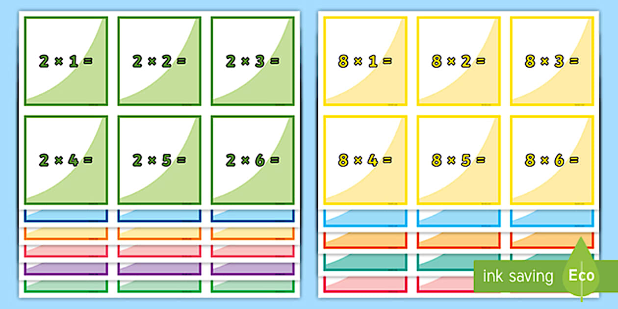 2 12 Times Table Matching Cards Bumper Resource Pack