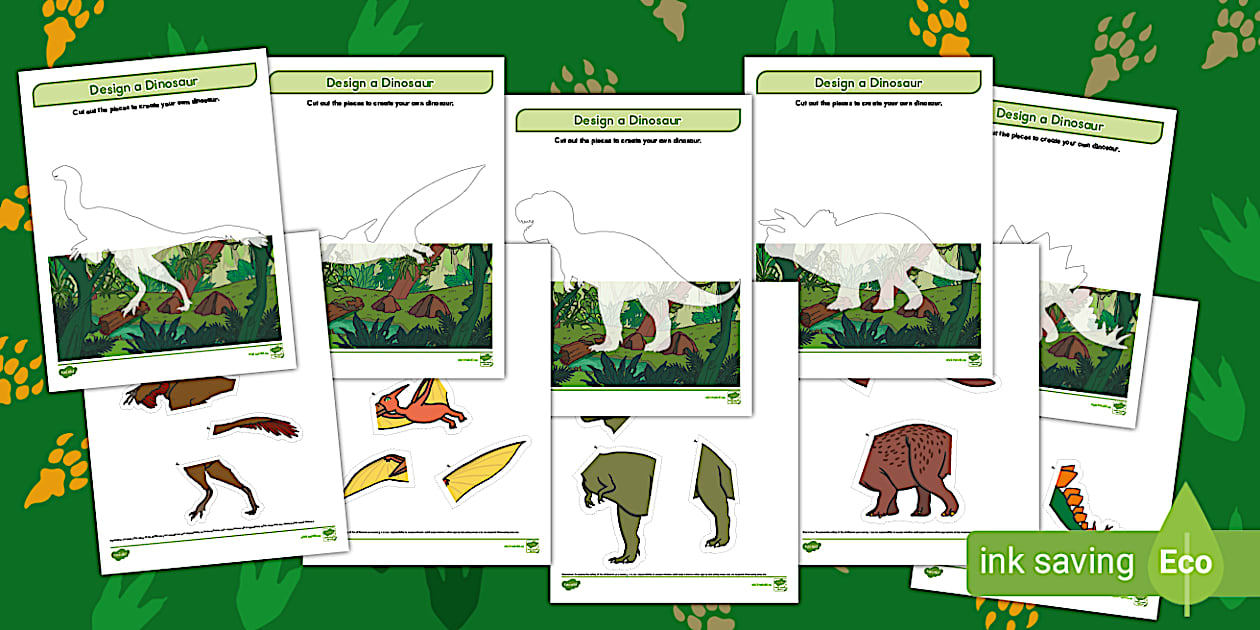 Design a Dinosaur Cutting Skills Activity (teacher made)
