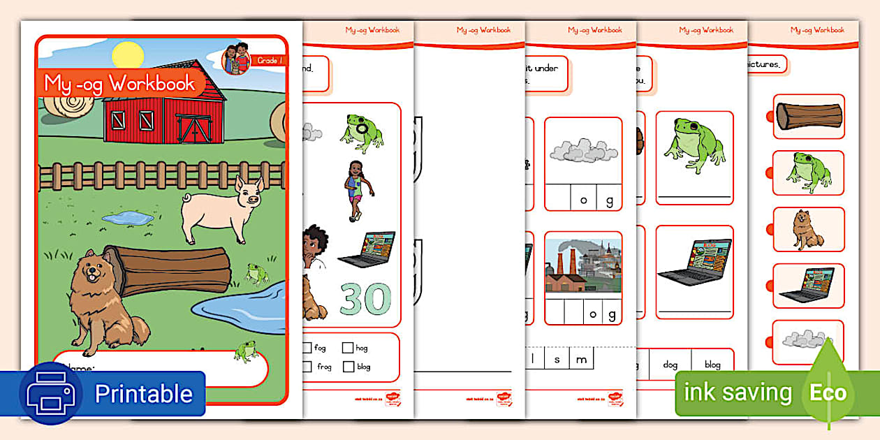 Grade 1 Phonics: -og Workbook (Teacher-Made) - Twinkl