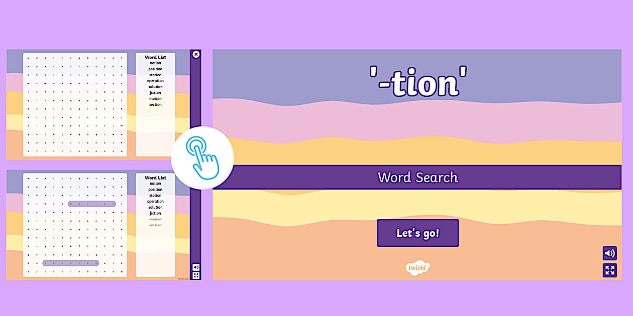 '-tion' Interactive Word Search (teacher made) - Twinkl