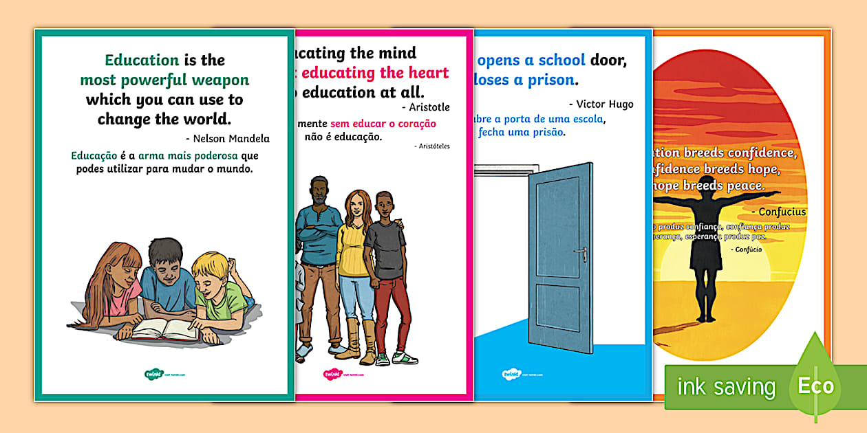 Educational Quotes Posters - English/Portuguese - Educational Quotes ...
