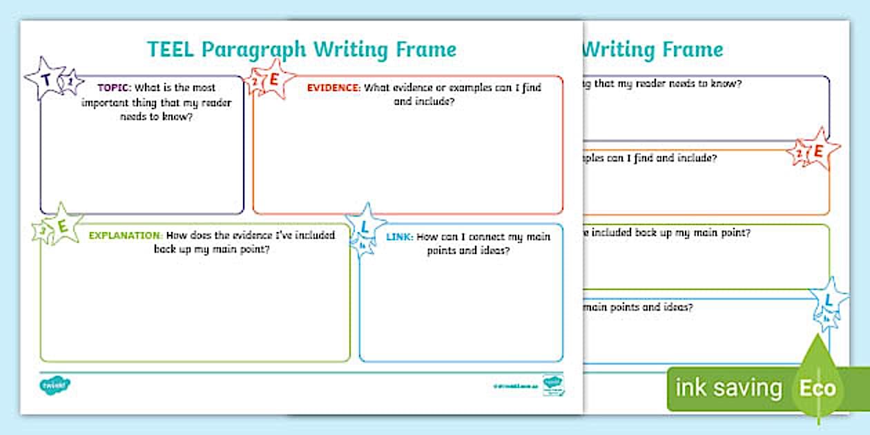 Editable TEEL Writing Frames F-2 (professor feito) - Twinkl