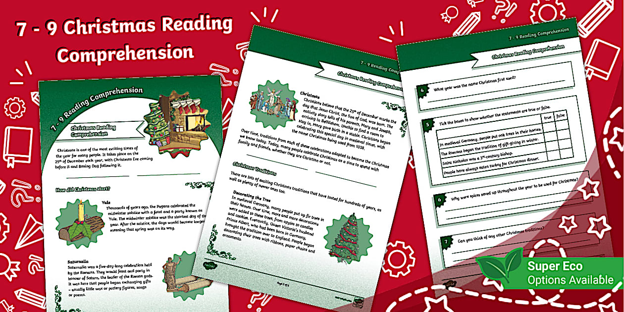 Christmas-Themed Reading Comprehension (Ages 7–9)