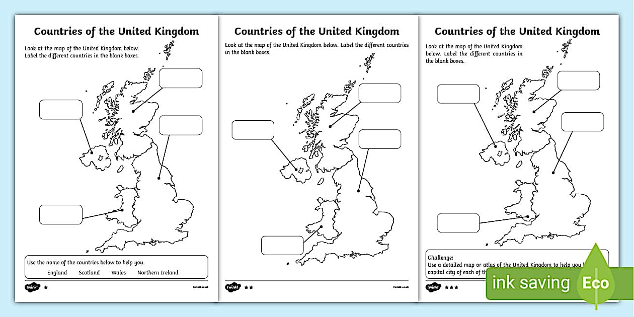 Parts of UK Labelling Map | Twinkl Resources (teacher made)