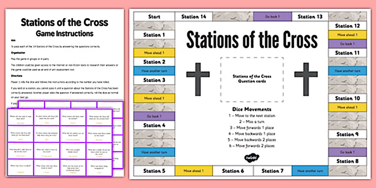 Editable Stations of the Cross Board Game - Twinkl